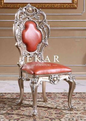 China Retro Leather and Fabric Luxury High Quality Solid Wood Dining Chair for sale