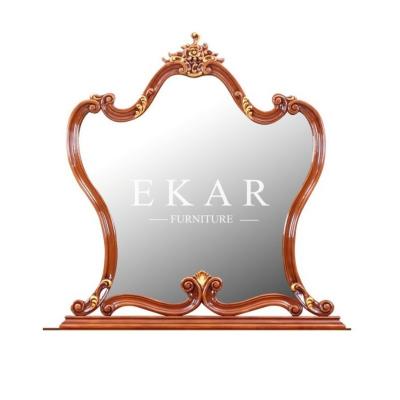 China Makeup Vanity Table European Style Antique Dressing Carved Wooden Mirror LS-A312F for sale