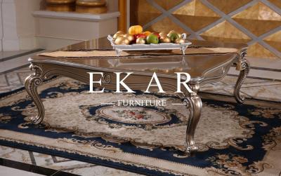 China Antique French Design Solid Wood Vintage Square Luxury Coffee Table  LS-A312J for sale