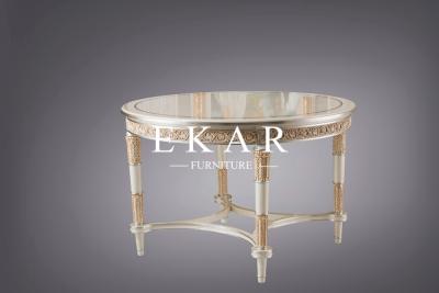China Living Room Europe Style Hand Carved Round Coffee Table Tea Table FLN-M-CJ401 for sale