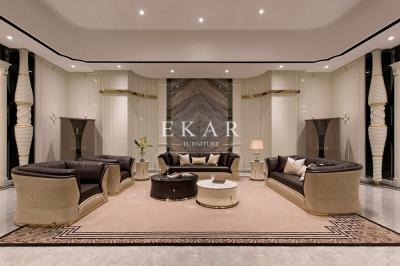 China High Class Leather Living Room Furniture Large Sofa W002SF for sale