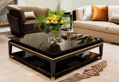 China Black Square Wooden Leg Coffee Table W008H1 for sale