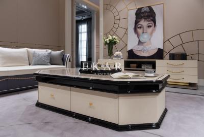 China Black and White Wooden Coffe Table Modern W005H3 for sale