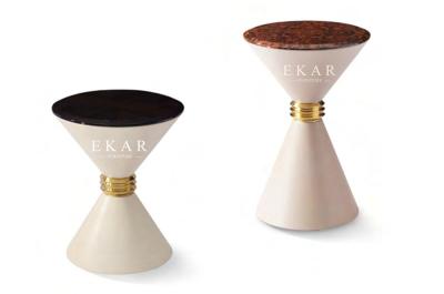 China Unique End Small Round Hourglass Shaped Side Table W002H6B for sale