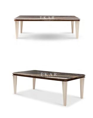 China Rectangle 8 Seater Marble Top Dining Table W002D1C for sale