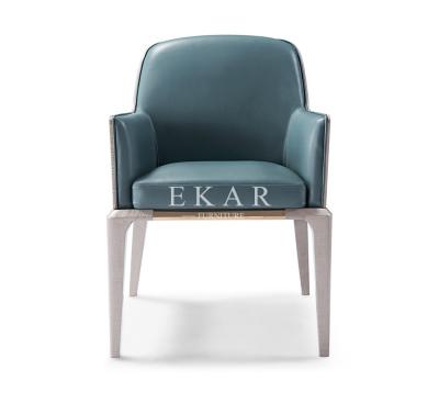 China Upholstery French Royal Wooden Leather Dining Chair W009D5A for sale