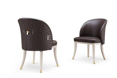 China European Upholstered Wooden Leather Dining Chair W002D5 for sale