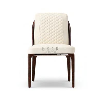 China Leather Modern Style White Upholstered Dining Chair W006D6 for sale