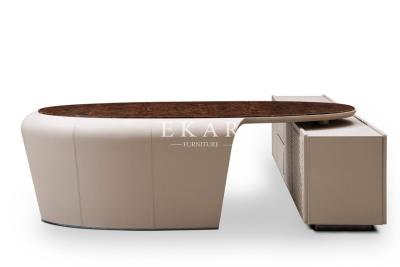 China High Gloss Wooden Table Top Leather Home Office Desk W001S28 for sale
