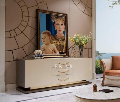 China Simple Modern Design Wood Cabinet High Gloss White Tv Stand for sale