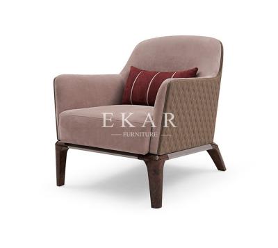 China Wooden Leisure Living Room Modern Arm Chair with Ottoman for sale