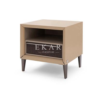 China Leather Modern Italian Style Nightstand Night Table Bedside for sale