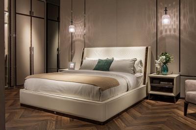 China Modern Luxury Design High End Leather Or Fabric King Size Bed for sale