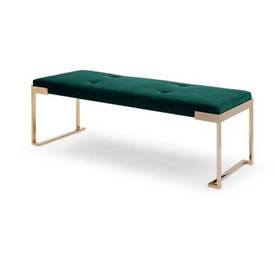 China Metal Frame Velvet Upholstery Ottoman Bed End Stool Bedroom Bench for sale