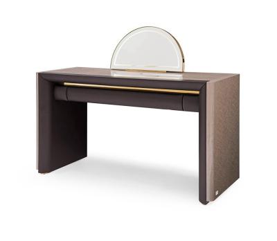 China Makeup High End Modern Dressing Table with Small Half Moon Mirror for sale