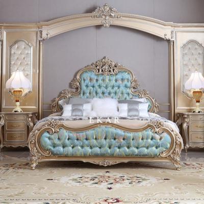 China Carved King Size Royal Luxury Design Wooden Bed  1 buyer for sale