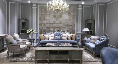 China Rose Carving Leather Royal Wooden Design Luxury Sofa Living Room Set for sale