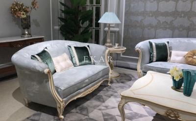 China Luxury Classical Antique High End New Design Fabric Living Room Sofa Set for sale