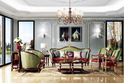 China Wooden Classic Design Leather Living Room Sofa Set for sale