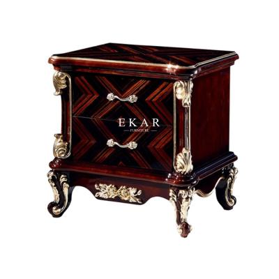 China Antique Veneer Wood Antique Bedside Table Nightstand for sale