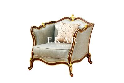 China Antique Leather Wooden Frame Luxury Sofa LF-966 for sale