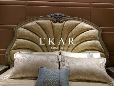 China Luxury Bedroom Set Shell Shaped Headboard Italian Bed Room Furniture for sale