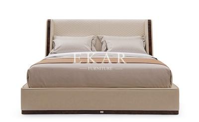 China Modern Luxury Design High End Leather Or Fabric King Size Bed for sale