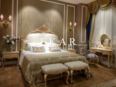 China Hotel Room Furniture Original Wood Color Luxury Birch Wood Bed Bedroom for sale