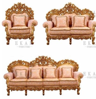 China Baroque Design Sofa Home Furniture House Living Room Set Luxury Carved Sofa for sale