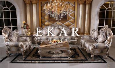 China Baroque Majlis sofa Luxury Fabric Silk Curved Living Room Furniture European Style Classic Sofa Set for sale