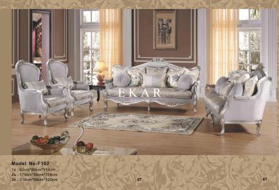 China Classic Royal Upholstery Gray velvet Fabric Livingroom Furniture Sofa Set for sale