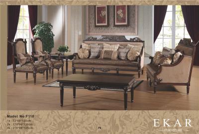 China European Royal Luxury Brown Velvet Sofa Set Living Room Furniture for sale