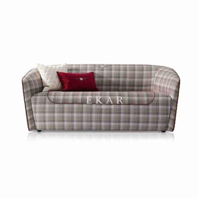 China Modern Design Fabric Plaid Love Seat Lounge Room Living Room Sofa for sale