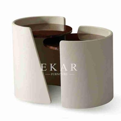 China British Design Wood End Tea Round Side Table Set For Drawing Room W001H6A for sale