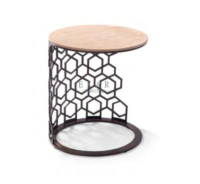 China Drawing Room Metal Base Round Corner Table for sale