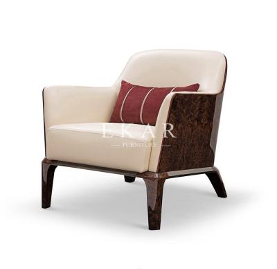 China Wooden Leisure Living Room Modern Arm Chair with Ottoman  W006SF11B for sale