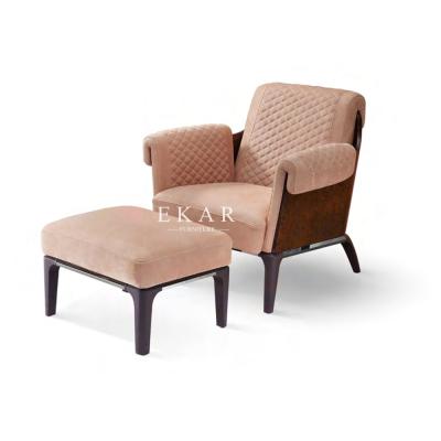 China Modern Leather Relaxing Italian Design Armchair Upholstered Chair  W006SF11A for sale