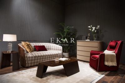 China Modern Design Fabric Plaid Love Seat Lounge Room Living Room Sofa for sale