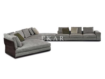 China Upholstered Wide European Style Furniture Metal Legs L Shape Modern Sofa Set for sale