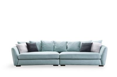 China 4 Seater Latest Living Room Design Modern Fabric Linen Long Sofa for sale