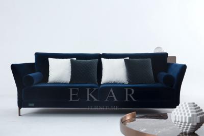 China Modern Home Furniture  Metal Frame L Shaped Corner Velvet Sectional Sofa for sale