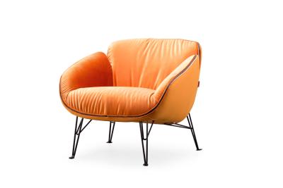 China Modern Living Room Super Comfortable Yellow Fabric Leisure Chair for sale