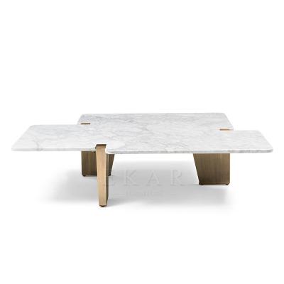 China Practical design Modern Metal legs Marble Top Coffee Table for sale