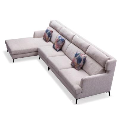 China Contemporary Wide Fabric Corner L Shaped Sectional Living Room Sofa for sale