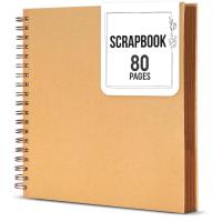 China Custom Kraft Paper Scrapbook Album with 80 Pages Spiral Bound and Customizable Printing for Photo Albums and Memory Books for sale