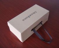China Custom Printed Kraft Gift Box with Ribbon Handle and Eco-Friendly Kraft Cardboard Packaging for sale