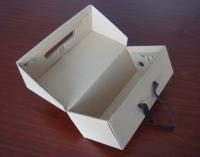 China Custom Printed Kraft Gift Box with Ribbon Handle and Eco-Friendly Kraft Cardboard Packaging for sale