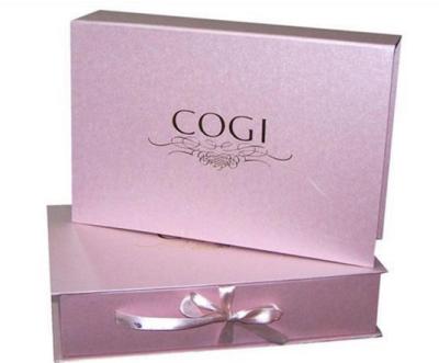 China Custom Pink Rigid Gift Box with Ribbon Bow - OEM/ODM Luxury Cardboard Packaging for sale