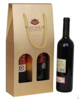China Custom Logo Wine Gift Paper Bag with Transparent Window and Recycled Eco Paper for Luxury Wine Packaging for sale