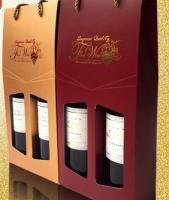 China Custom Logo Wine Gift Paper Bag with Transparent Window and Recycled Eco Paper for Luxury Wine Packaging for sale